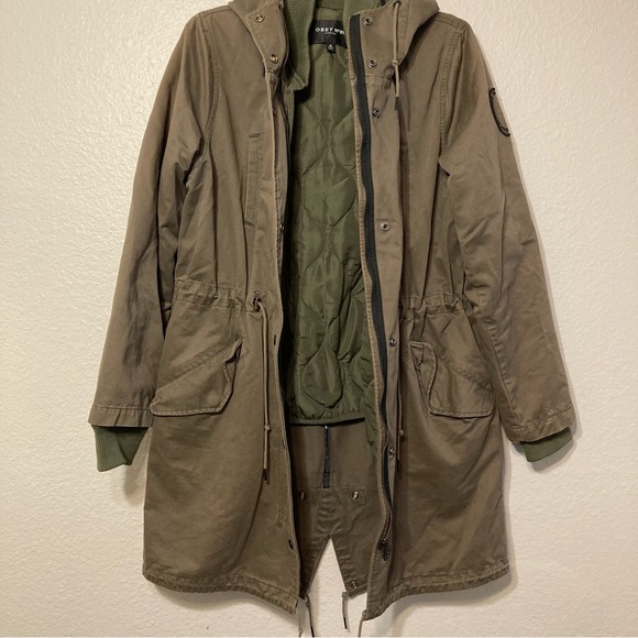 Obey | Jackets & Coats | Double Layer Army Green Parka Jacket | Poshmark